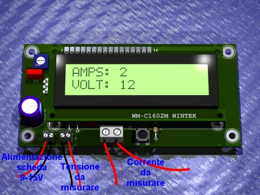 Scheda Voltmetro/amperometro con Arduino